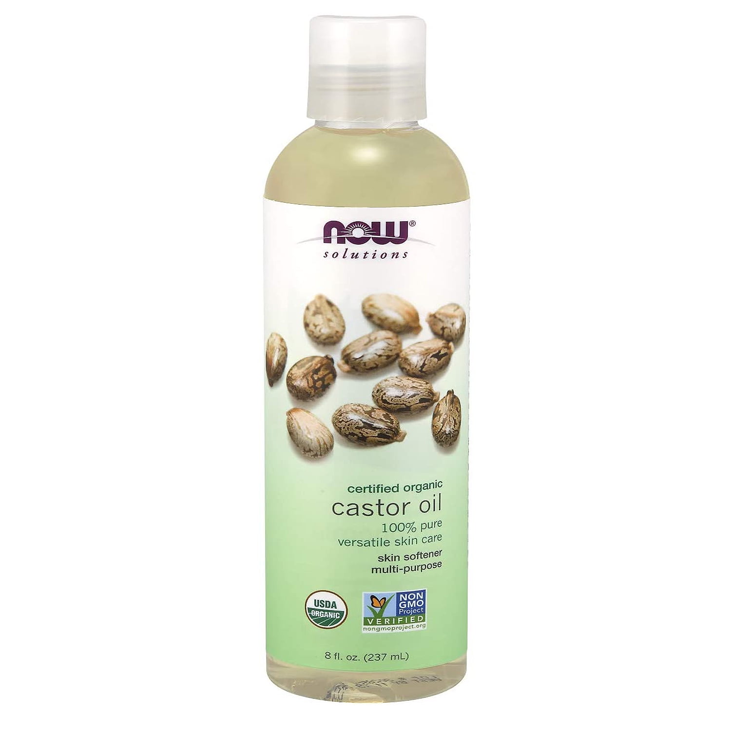 NOW, Organic Castor Oil, 8 fl oz, Skin & Hair Nourishment - Walmart.com