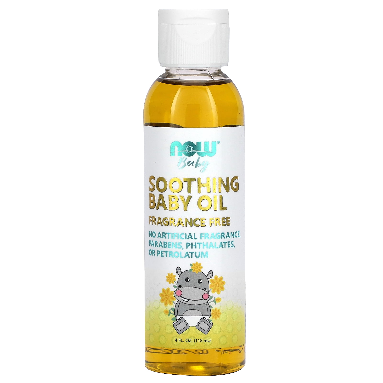 NOW Foods Soothing Baby Oil, Fragrance Free, 4 fl oz (118 ml) - Walmart.com