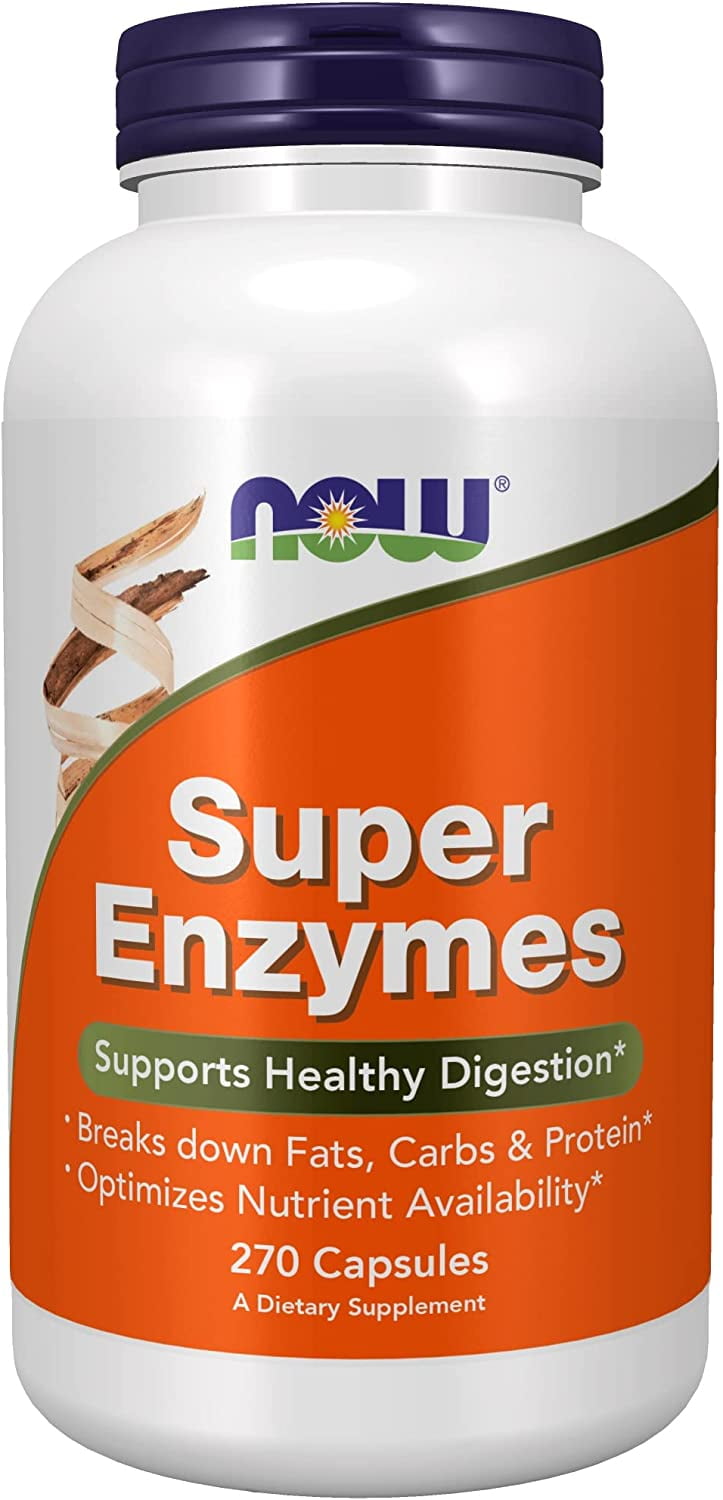 NOW Foods Super Enzymes, Gluten-Free Digestive Supplements, 270 ...