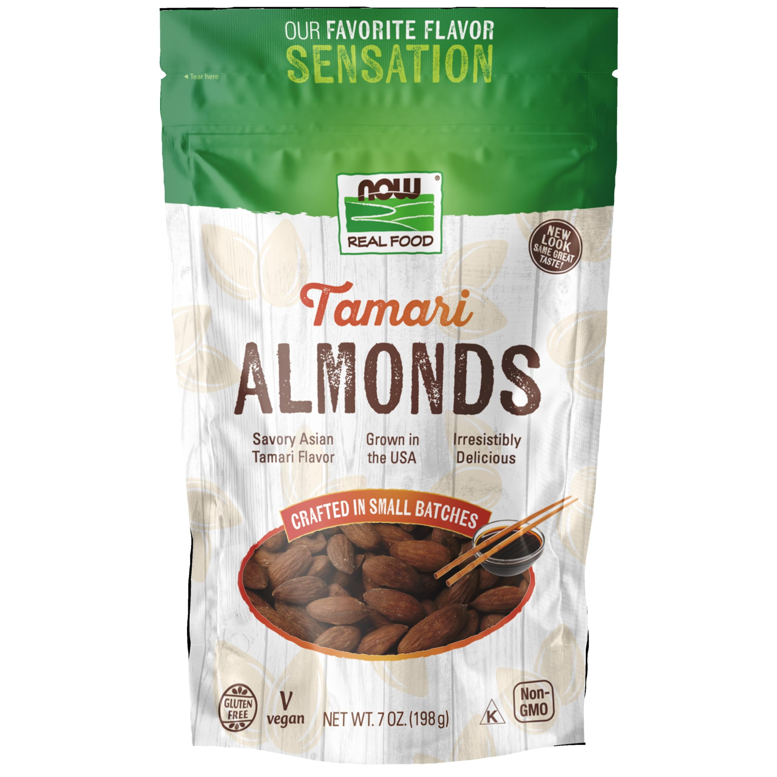 NOW Foods, TamariEGSC Almonds, Flavor Sensations, Savory Asian Tamari ...