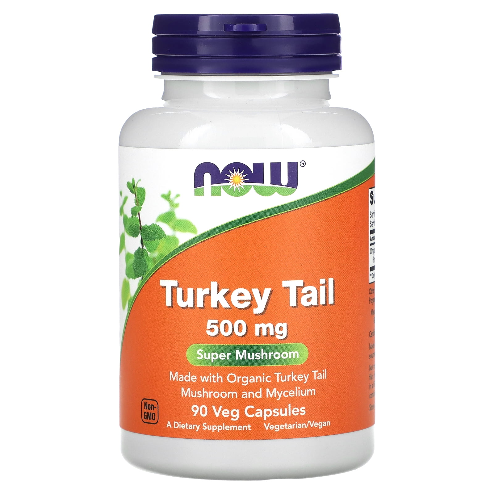 NOW Foods Turkey Tail, Mushroom 500 mg, 90 Veg Capsules (250 mg per ...