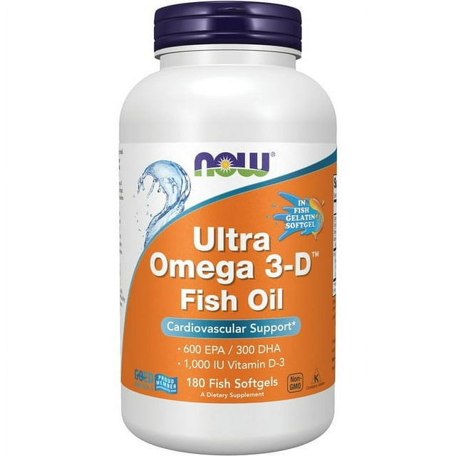 NOW Foods Ultra Omega 3-D Fish Oil 180 Sgels - Walmart.com