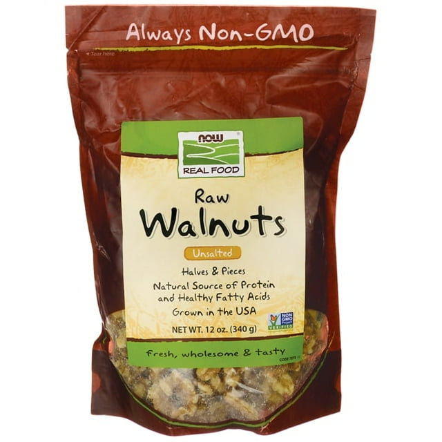 NOW Foods, Walnuts, Raw and Unsalted, Halves and Pieces, 12-Ounce ...