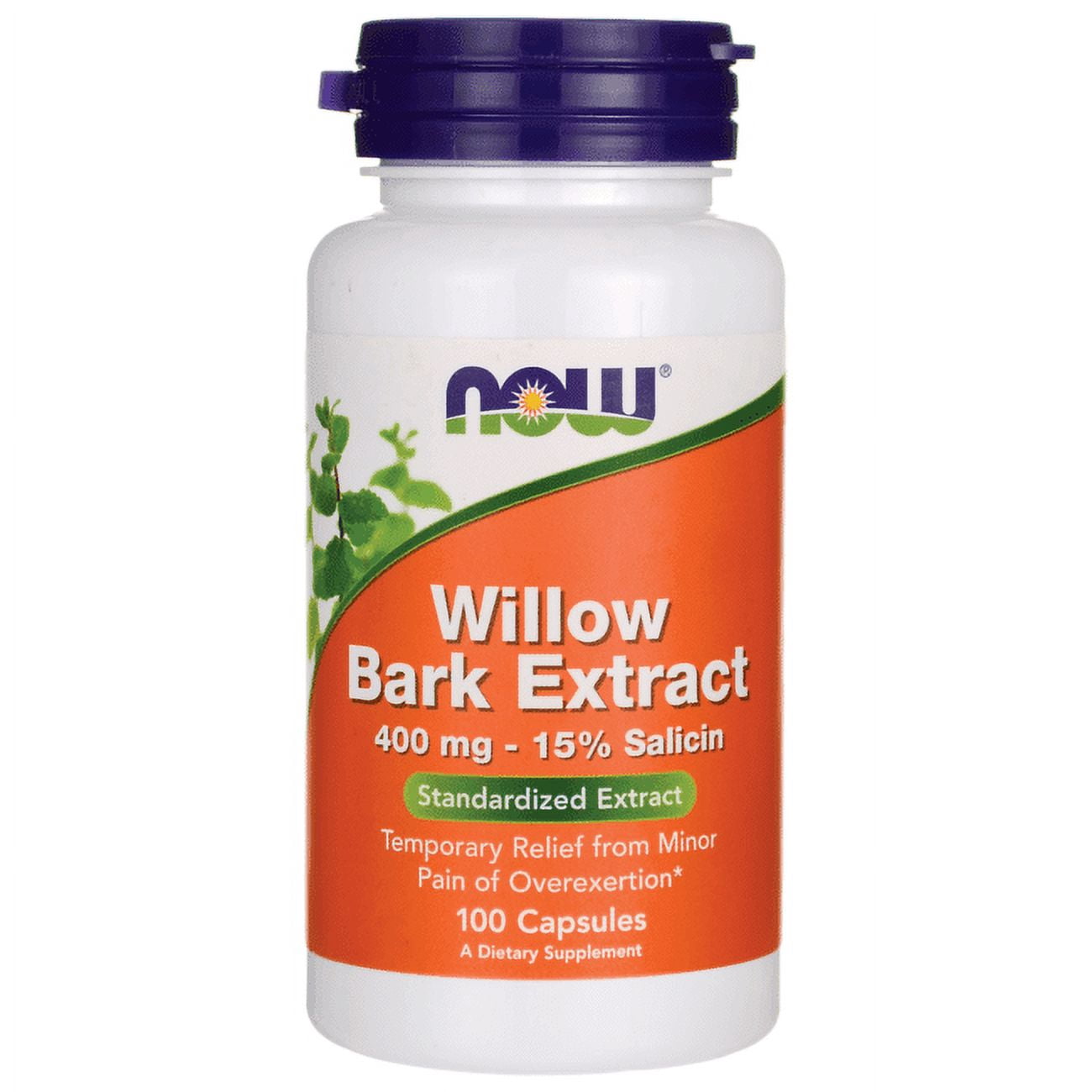 NOW Foods Willow Bark Extract Supplement Capsules, 400 mg, 100 Count ...