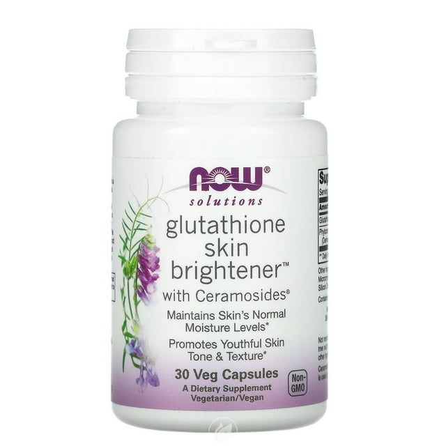 NOW GLUTATHIONE SKIN BRIGHTENER W/ CERAMOSIDES 30 VCAPS - Walmart.com