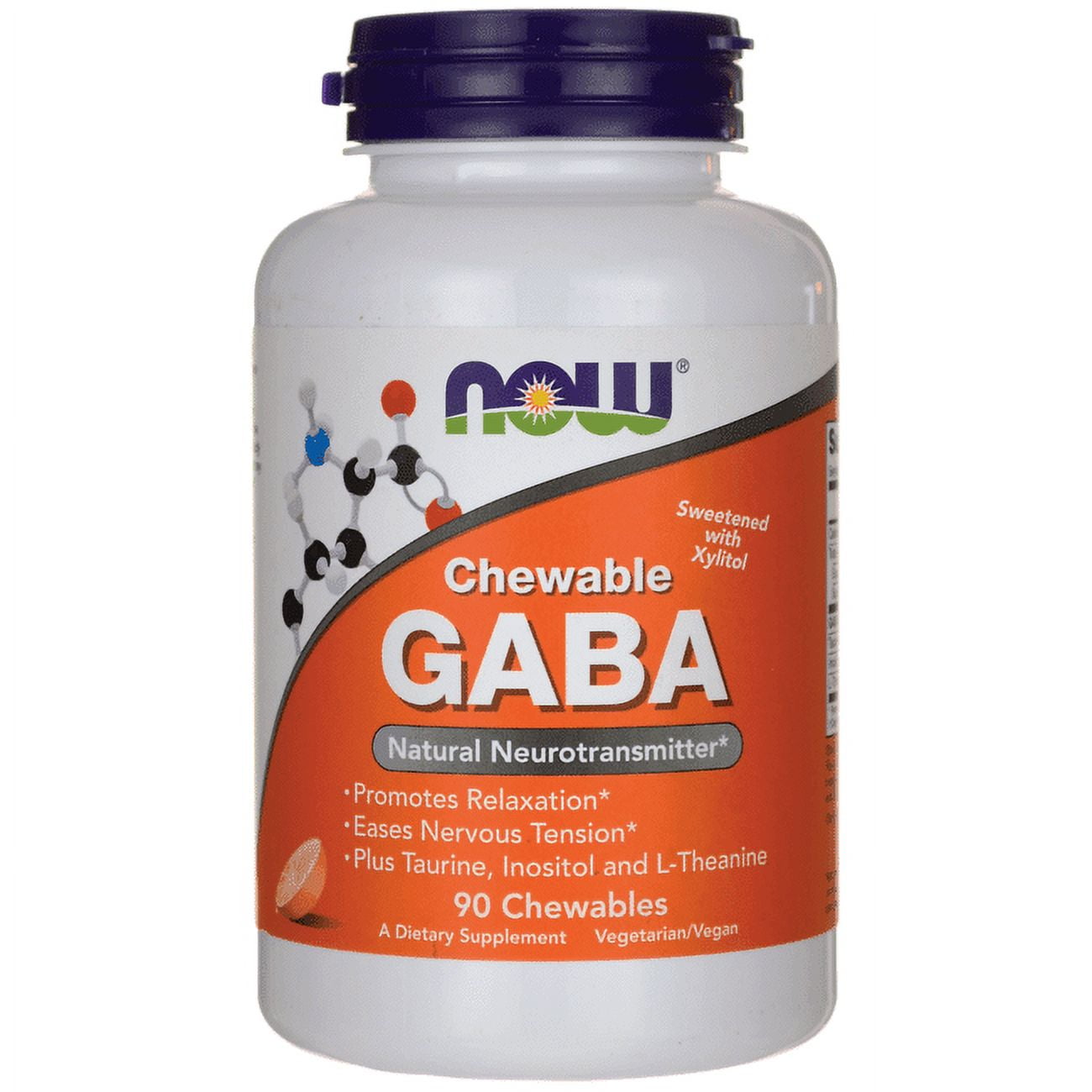NOW Natural Gaba 250Mg Supplement - 90 Chewable Tablets - Walmart.com