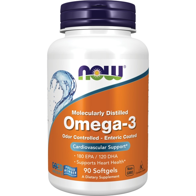 NOW Molecularly Distilled Omega-3 Softgels, 1000 Mg, 90 Ct - Walmart.com
