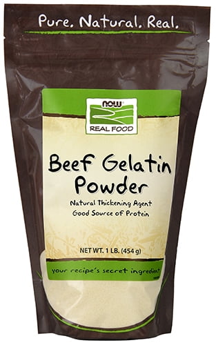 NOW Real Food Unflavored 100% Pure Beef Gelatin Protein Powder, 1 Lb ...