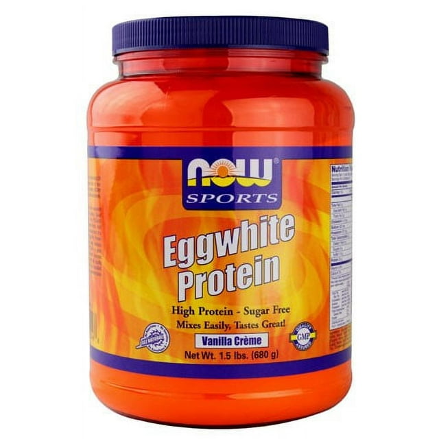 NOW Sports Eggwhite Protein Powder, Vanilla Crème, 20g Protein, 1.5 Lb ...