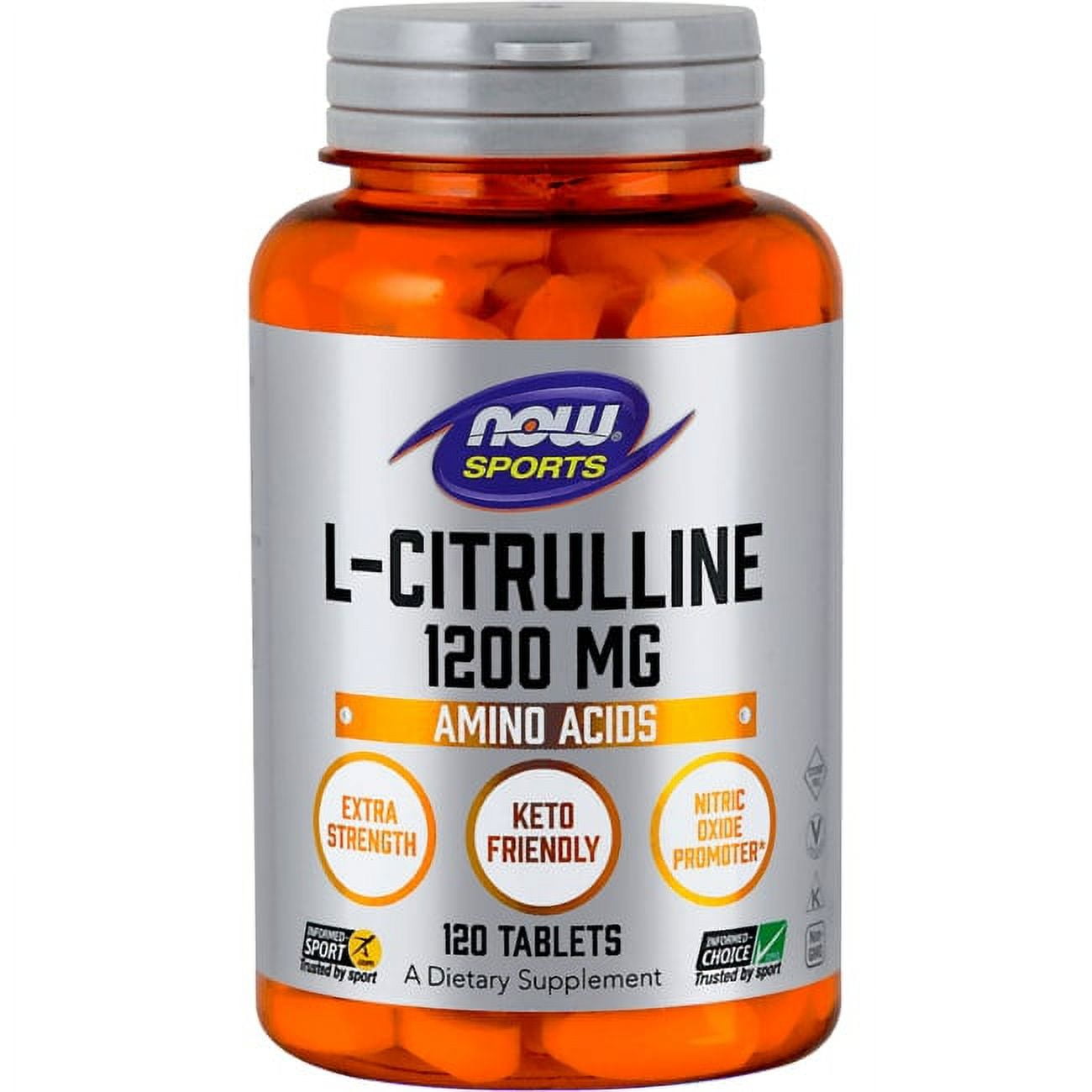 NOW Sports Nutrition, L-Citrulline, Extra Strength 1,200 mg, Amino Acid ...