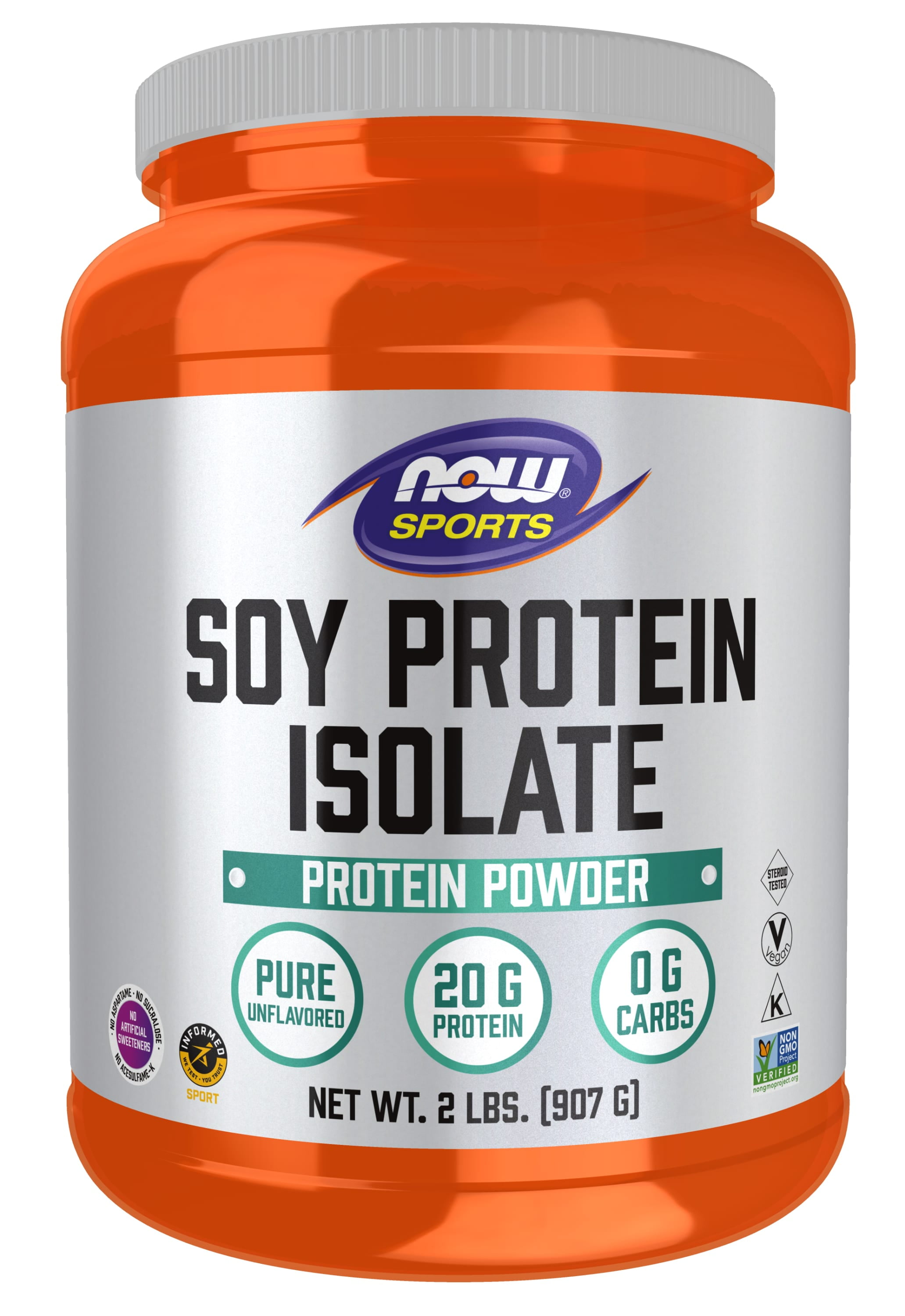 NOW Sports Nutrition, Unflavored Soy Protein Isolate Powder, 20g, 0 ...
