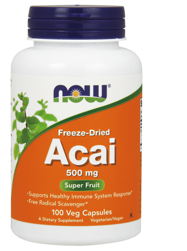 NOW Supplements, Acai 500 mg, Freeze-Dried Super Fruit with Polyphenols ...