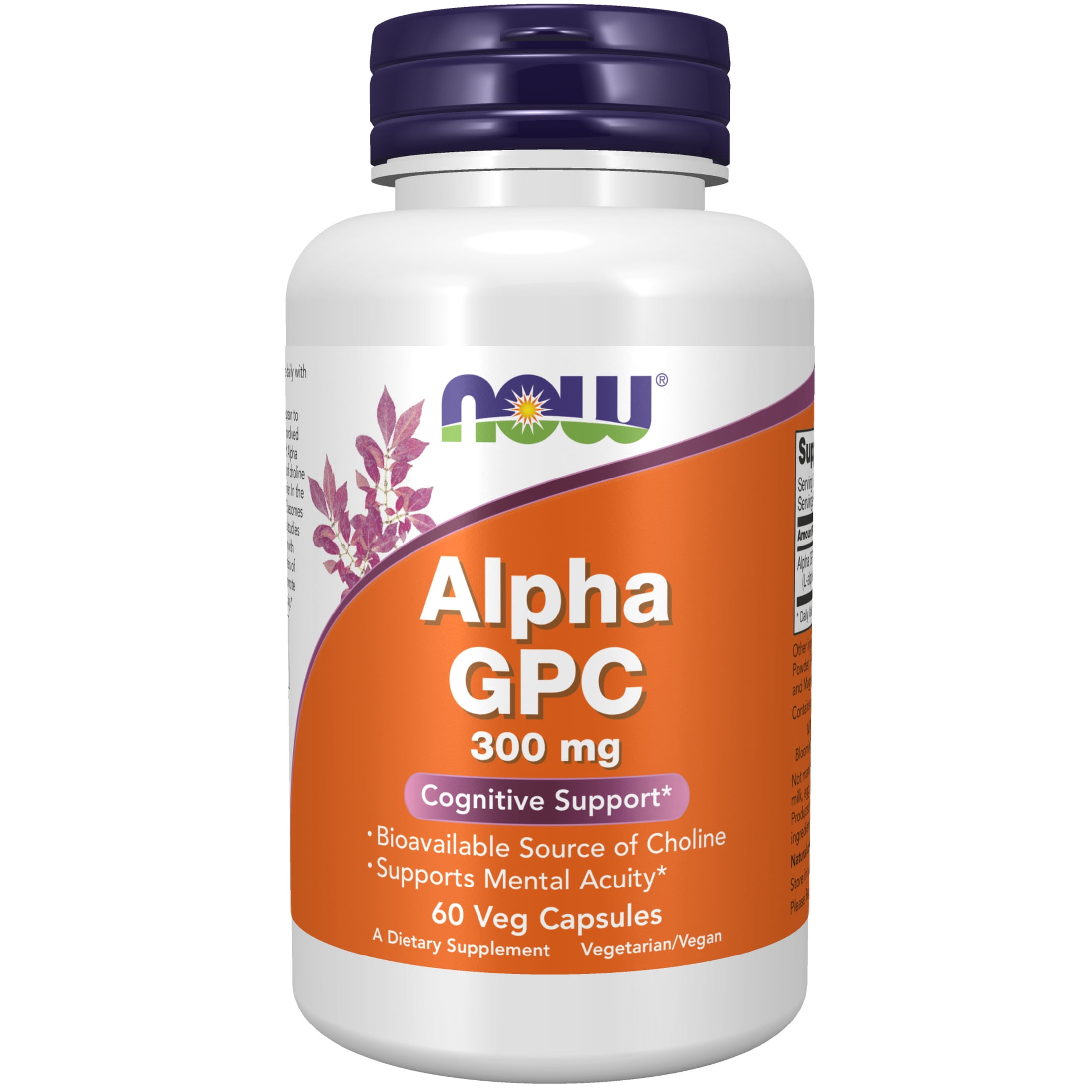 NOW Supplements, Alpha GPC 300 mg, Bioavailable Source of Choline ...
