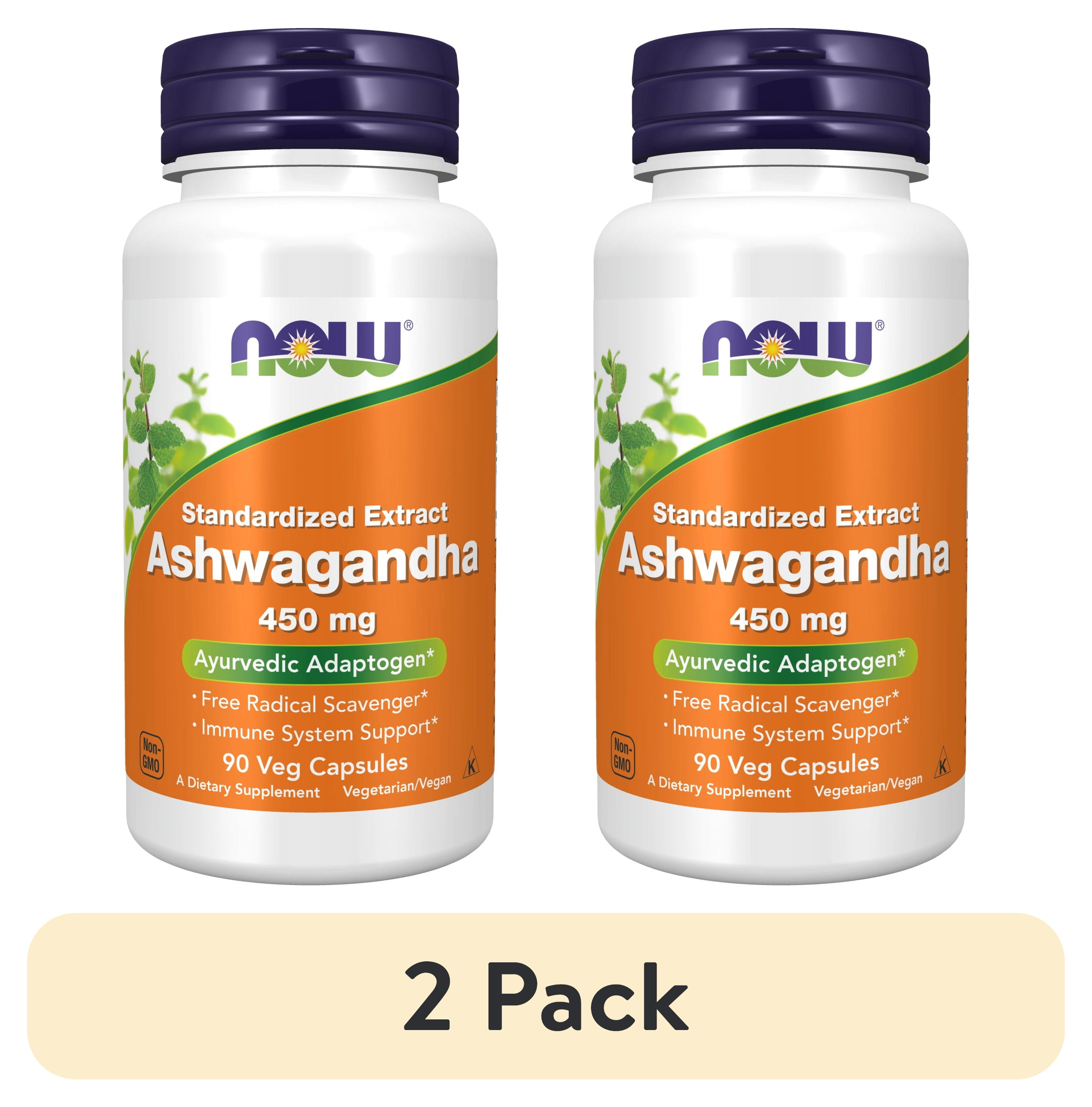 (2 pack) NOW Supplements, Ashwagandha (Withania somnifera) 450 mg ...