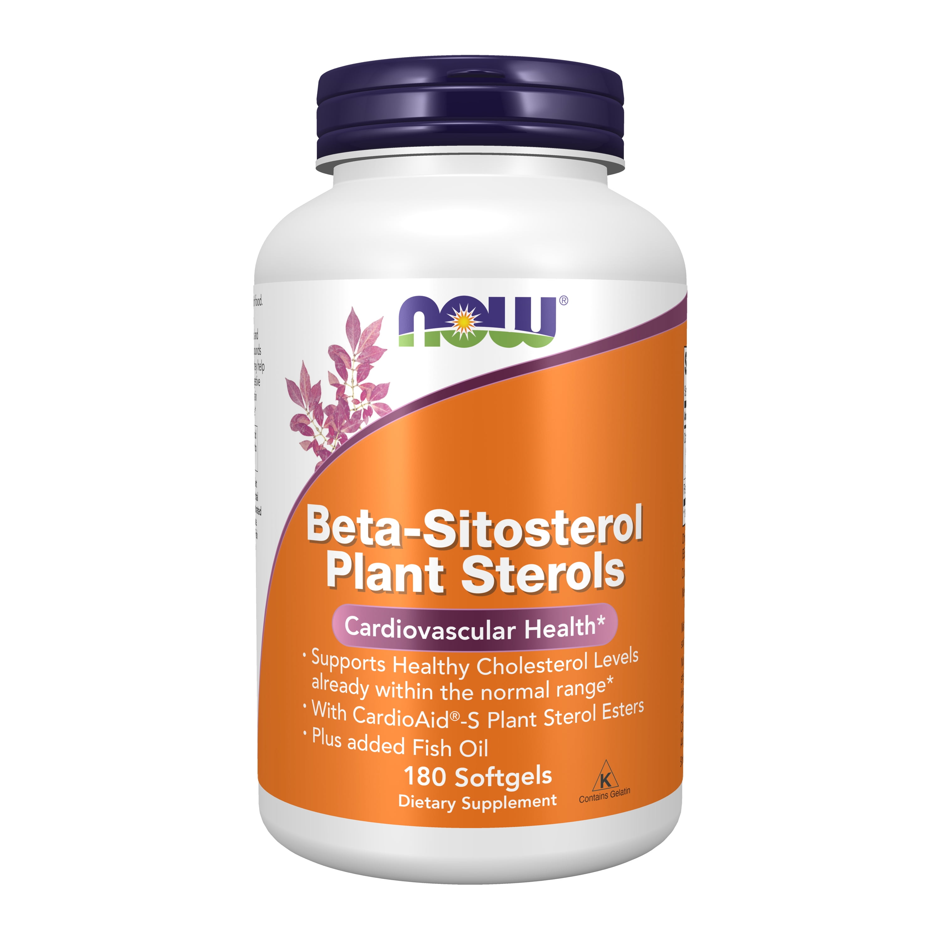 NOW Supplements, Beta-Sitosterol Plant Sterols with CardioAid, Fish Oil ...