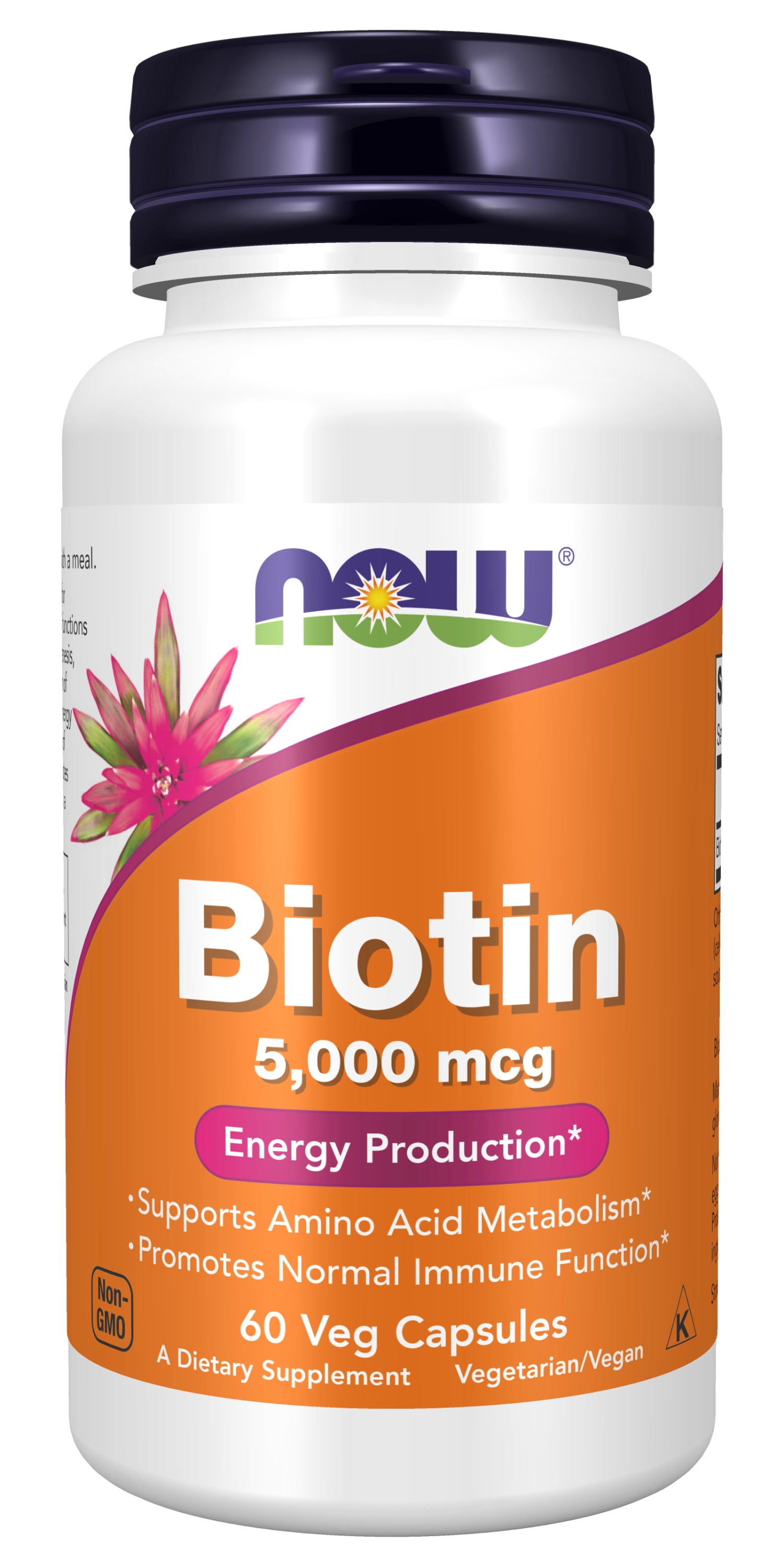 NOW Supplements, Biotin 5,000 mcg, Amino Acid Metabolism*, Energy ...