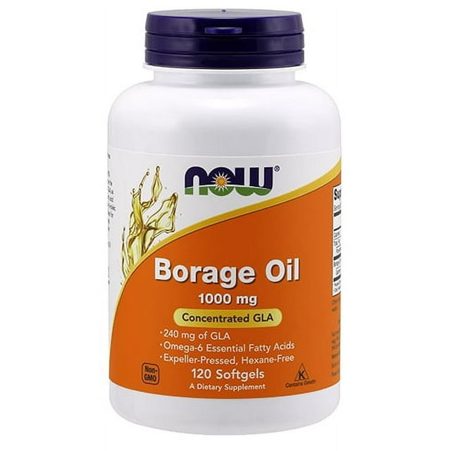 NOW Supplements, Borage Oil 1000 mg with 240mg of GLA (Gamma Linolenic ...