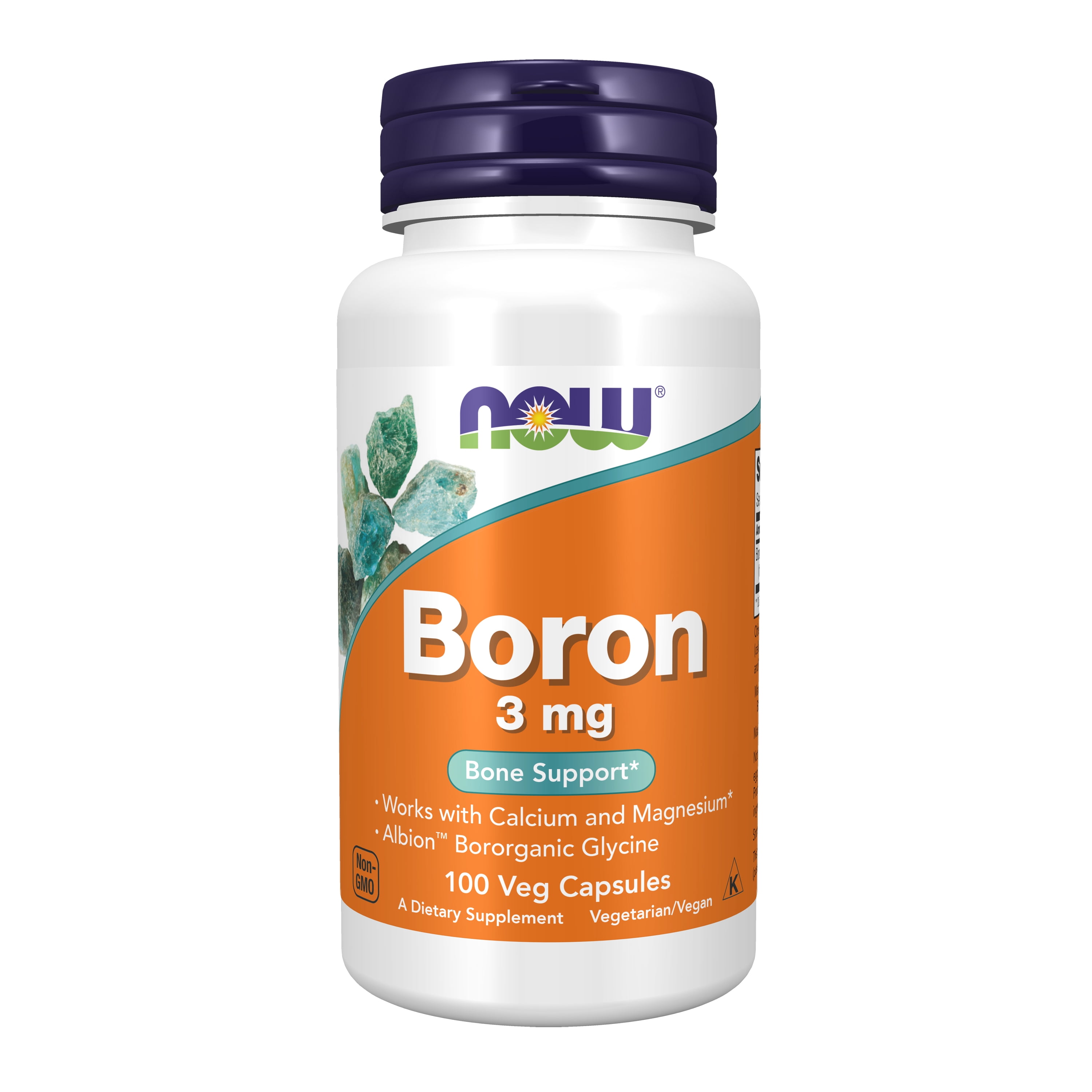 NOW Supplements, Boron 3 mg (Bororganic Glycine), Structural Support ...