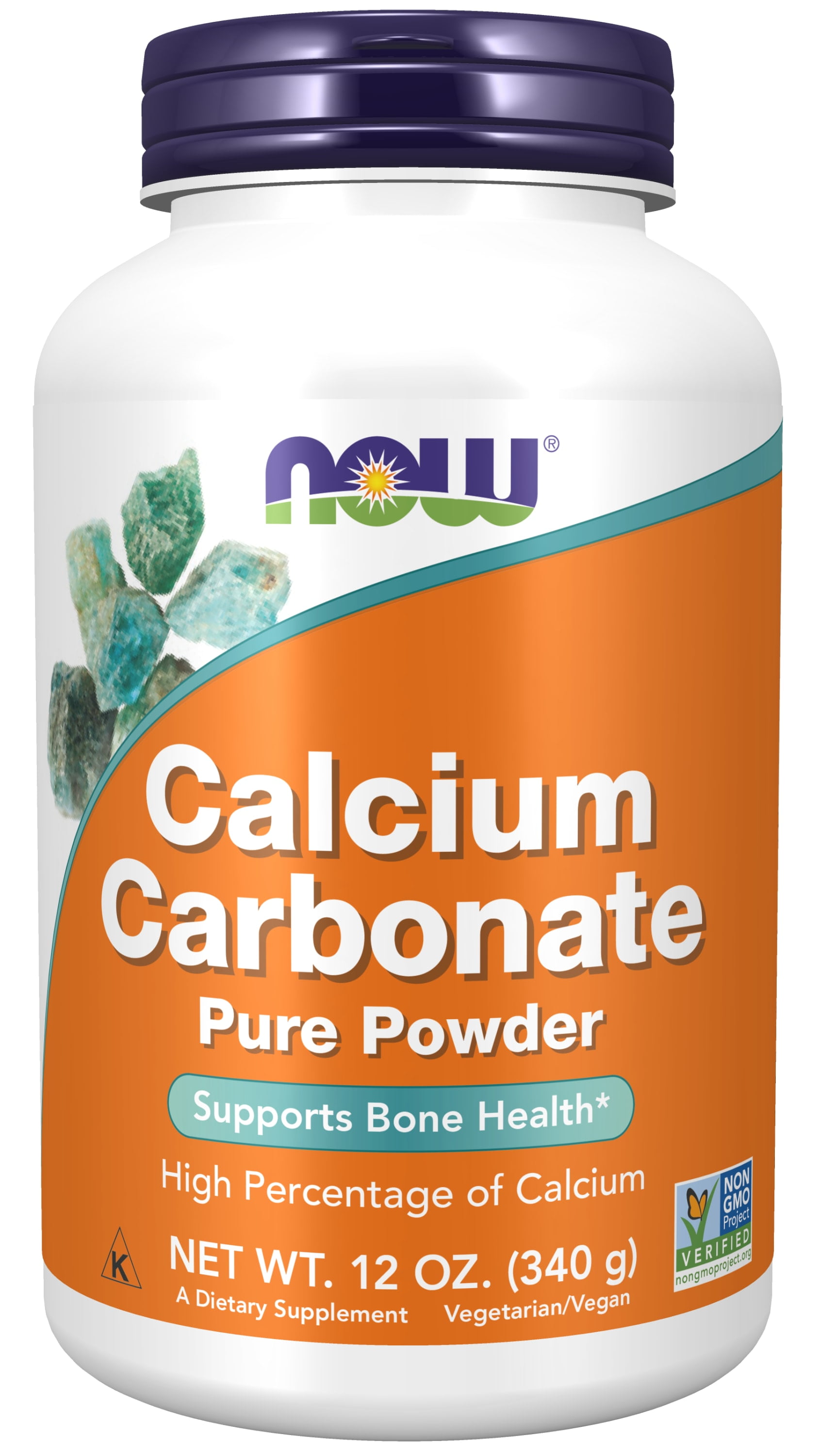 NOW Supplements, Calcium Carbonate Powder, High Percentage of Calcium ...