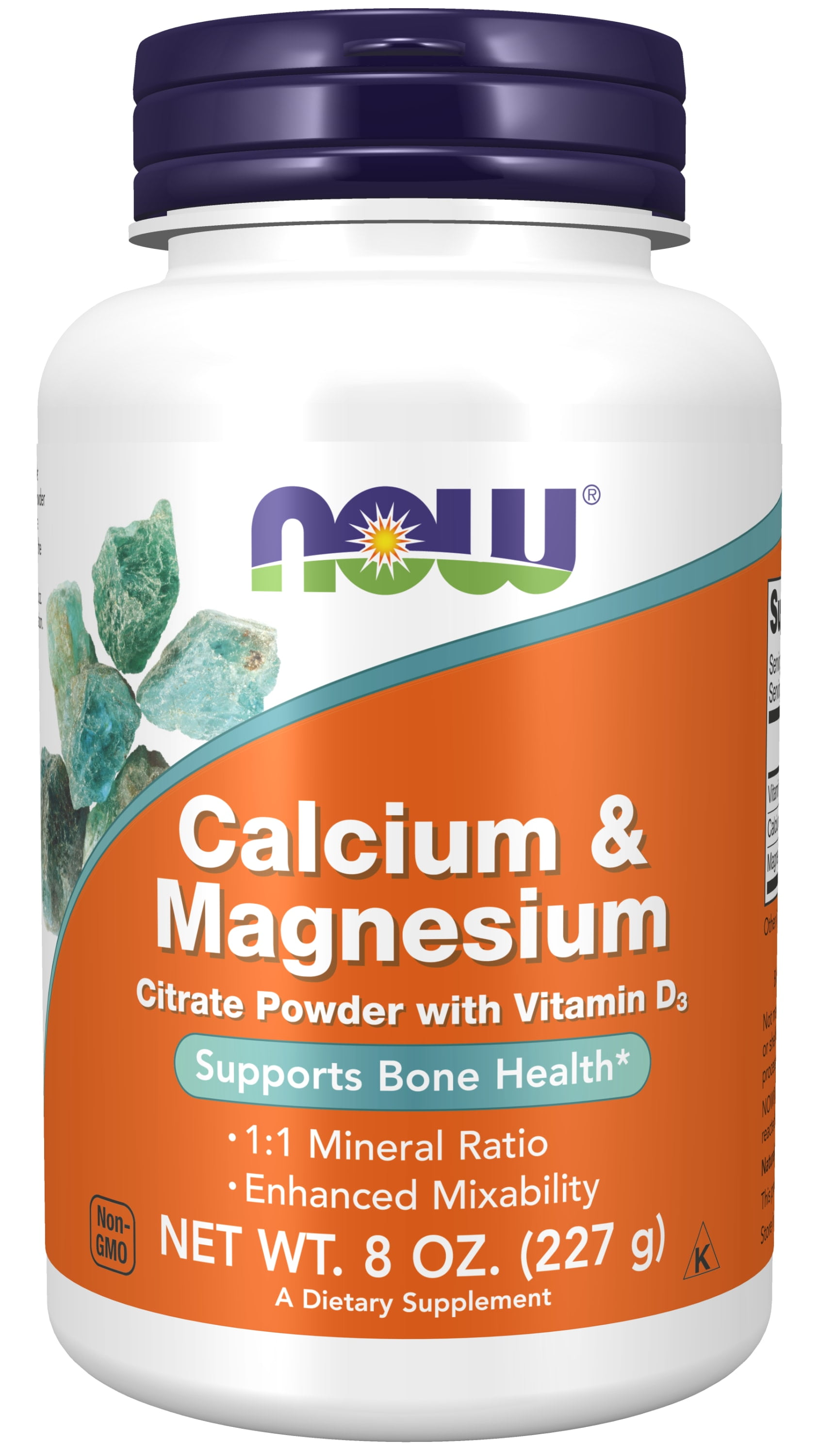 NOW Supplements, Calcium & Magnesium Citrate Powder with Vitamin D3 ...
