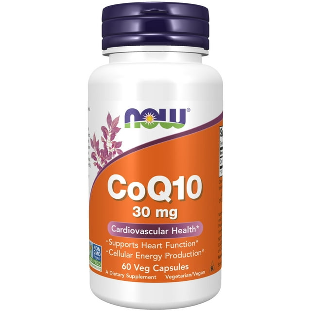 NOW Supplements, CoQ10 30 mg, Pharmaceutical Grade, All-Trans Form produced by Fermentation, 60 ...