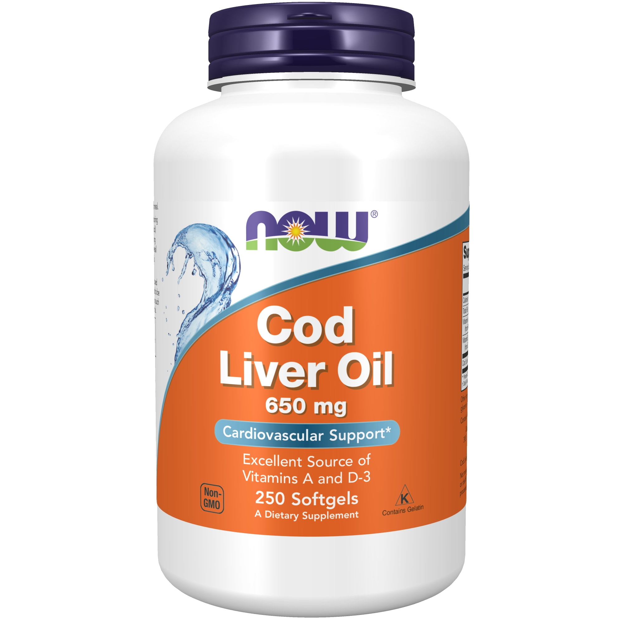 NOW Supplements, 250 Softgel Capsules of Cod Liver Oil 650mg with ...