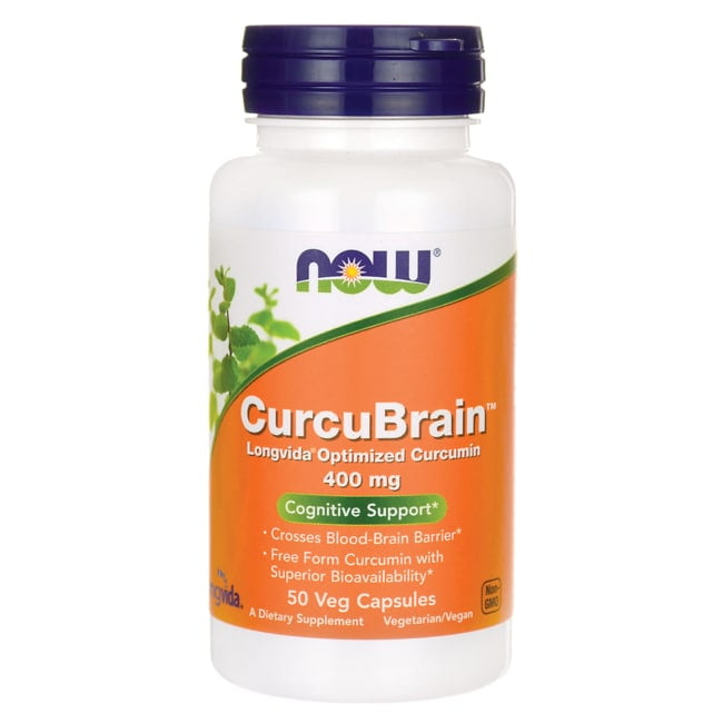 NOW Supplements, CurcuBrain™ 400 mg with Longvida® Optimized Curcumin ...