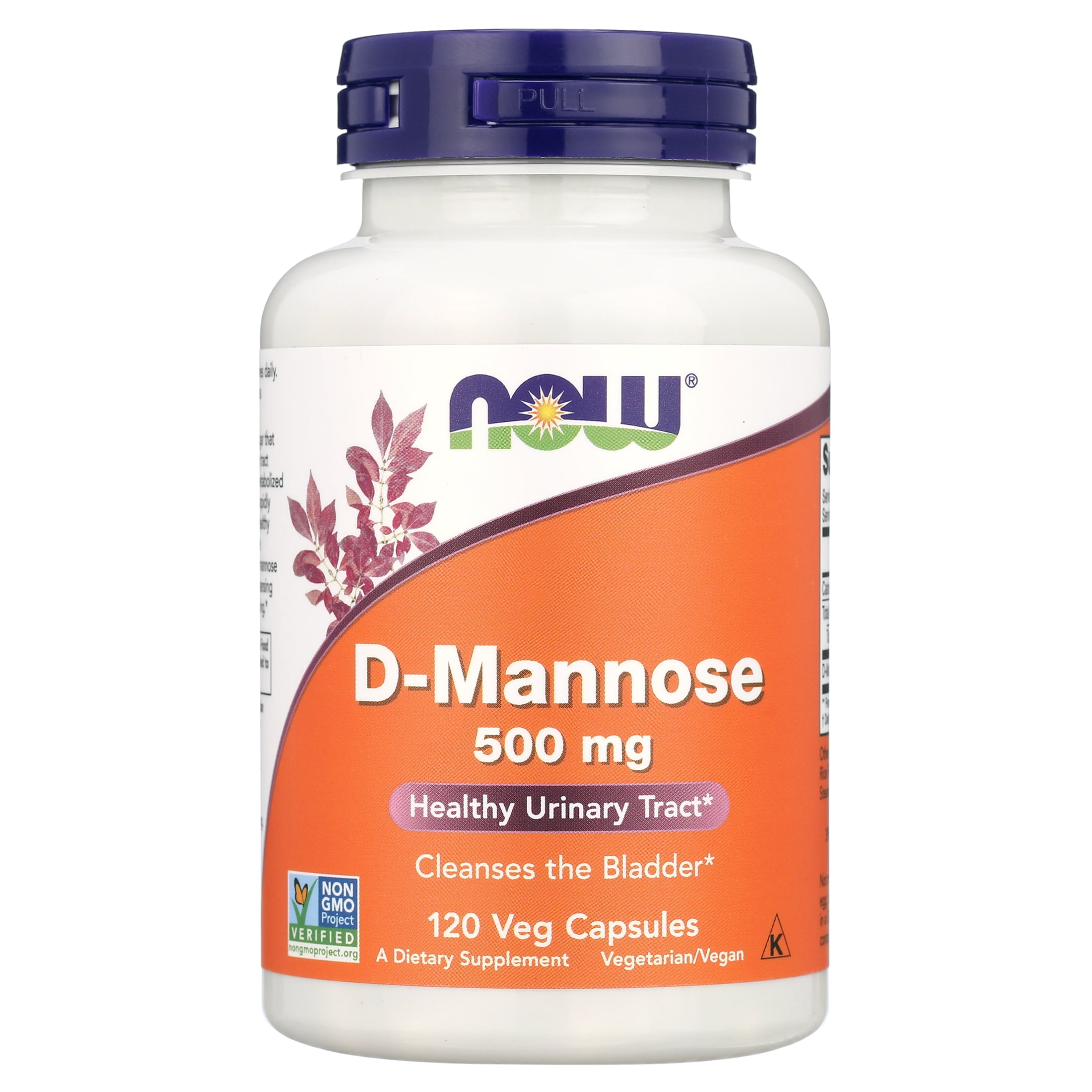 NOW Supplements, D-Mannose 500 mg, Non-GMO Project Verified, Healthy Urinary Tract*, 120 Veg ...