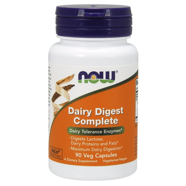 NOW Supplements, Dairy Digest Complete, Digests Lactose, Dairy Proteins ...
