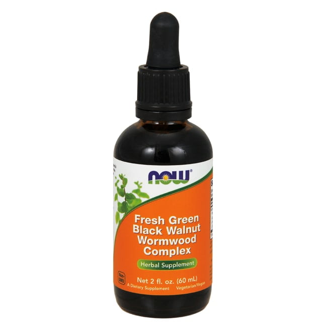 NOW Supplements, Green Black Walnut Wormwood Complex Liquid with ...