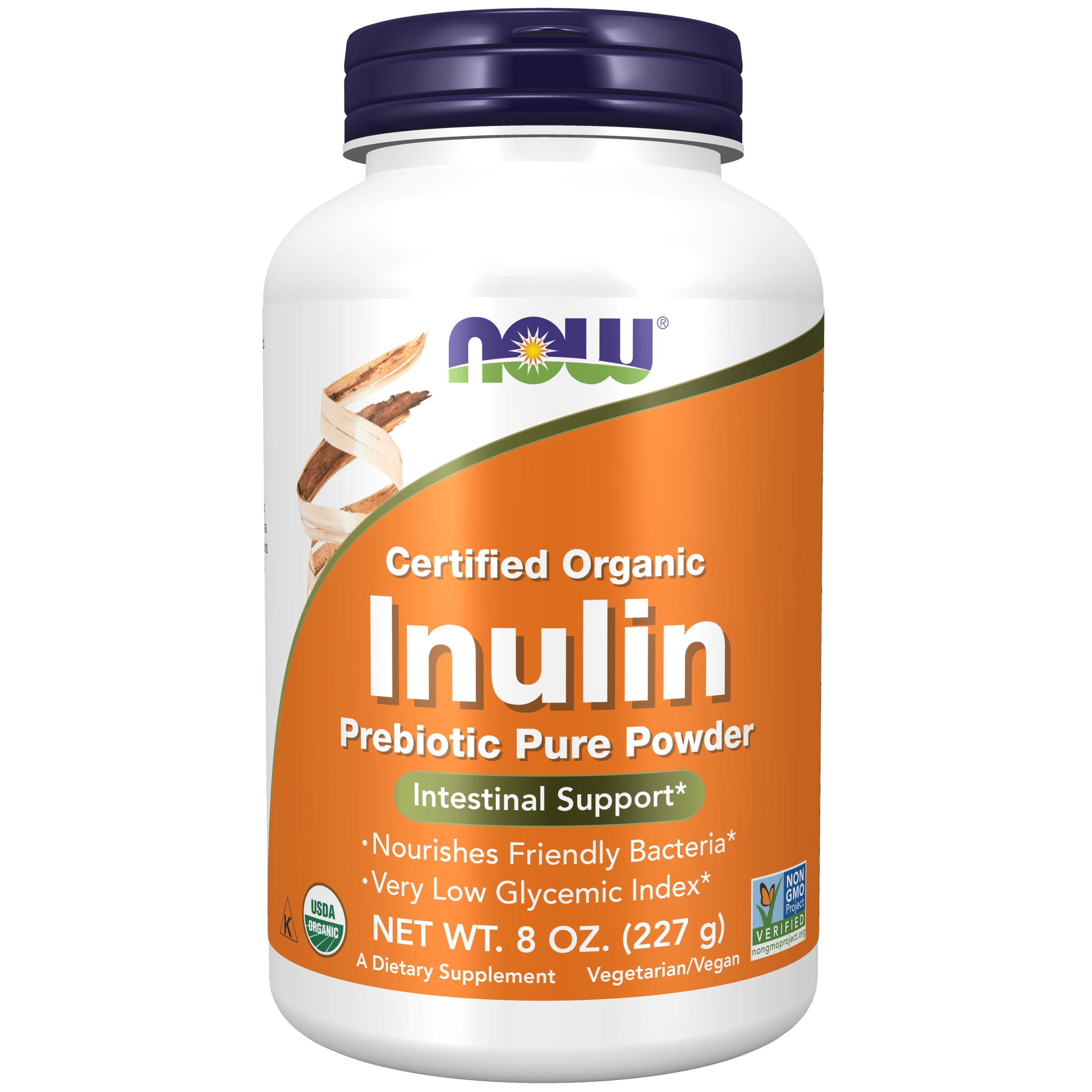 NOW Supplements, Organic Inulin Prebiotic Powder, Non-GMO, Digestive ...