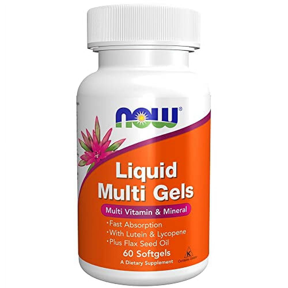NOW Supplements, Liquid Multi Gels with Lutein and Lycopene, plus Flax ...