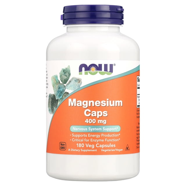 NOW Supplements, Magnesium 400 mg, Enzyme Function*, Nervous System ...