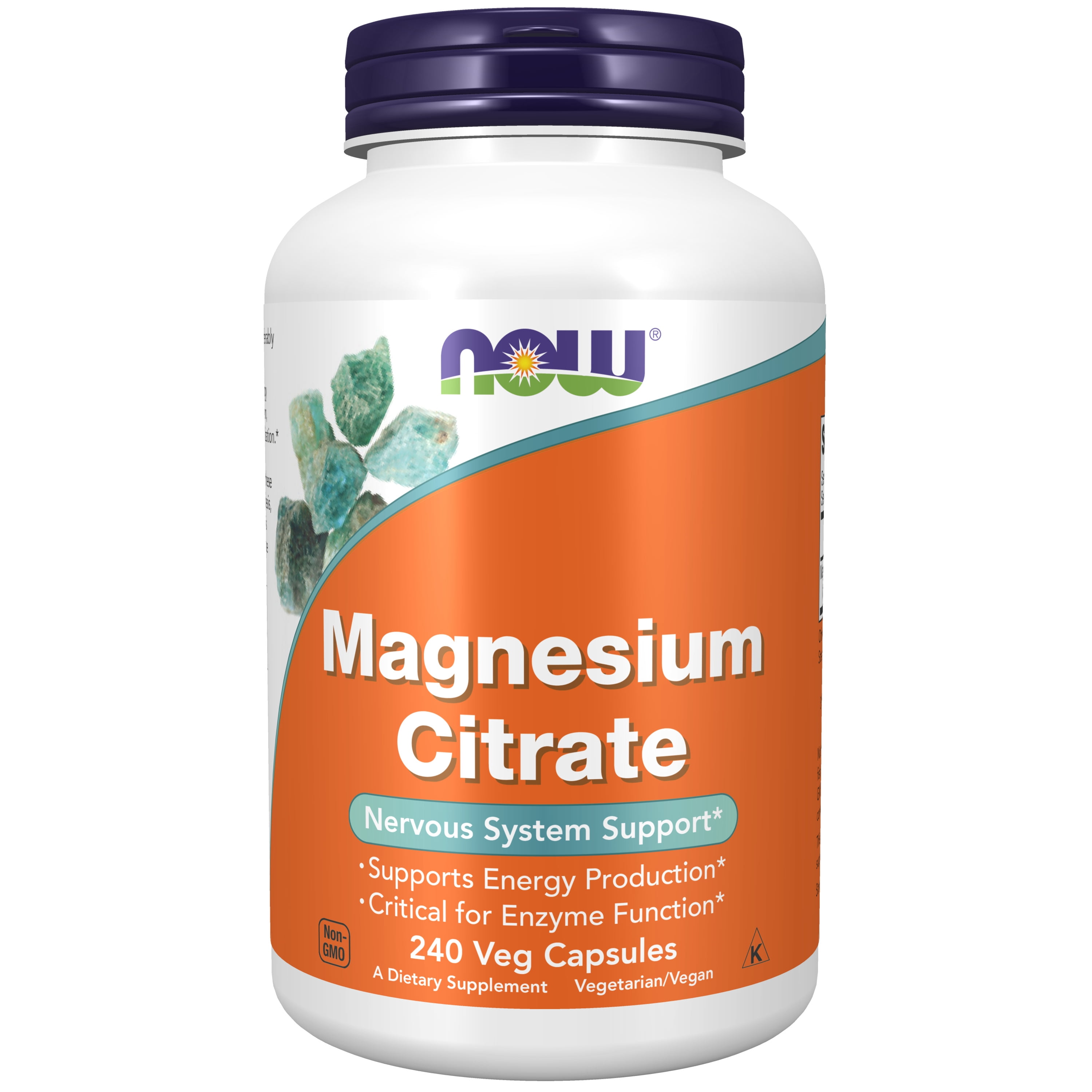 NOW Supplements Magnesium Citrate, Supports Enzyme Function & Nervous ...