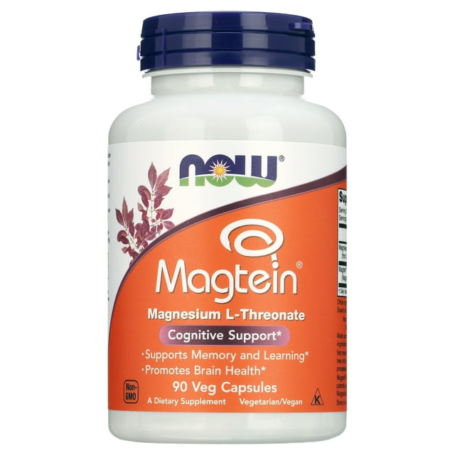 NOW Supplements, Magtein™ with patented form of Magnesium (Mg), Cognitive Support*, 90 Veg ...