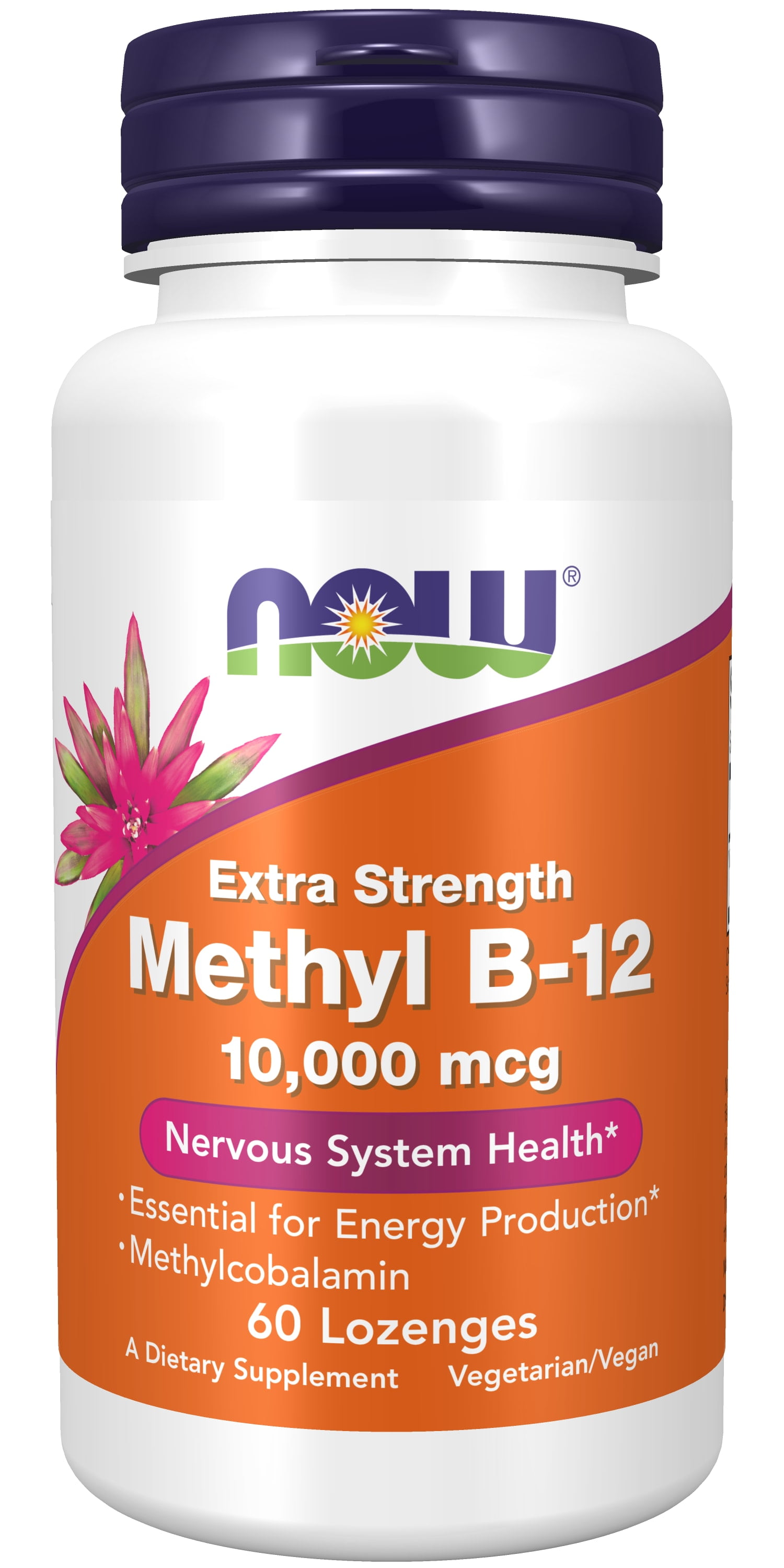 NOW Supplements, Vegan Methyl B-12 10,000 mcg, Energy Production ...