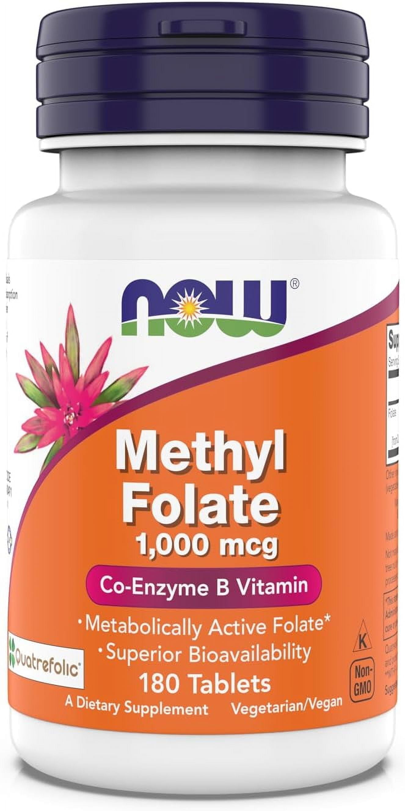 NOW Supplements, Methyl Folate 1,000 mcg, Metabolically Active Folate ...