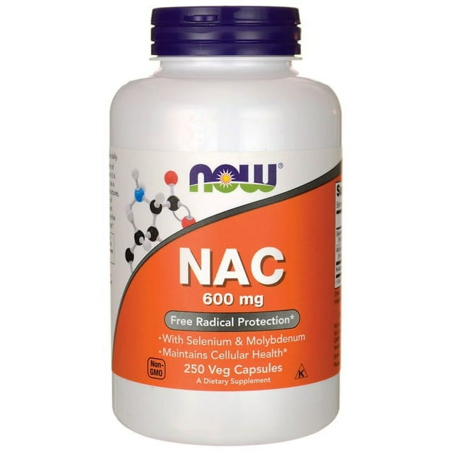 NOW Supplements, NAC (N-Acetyl Cysteine) 600 mg with Selenium & Molybdenum, 250 Veg Capsules ...