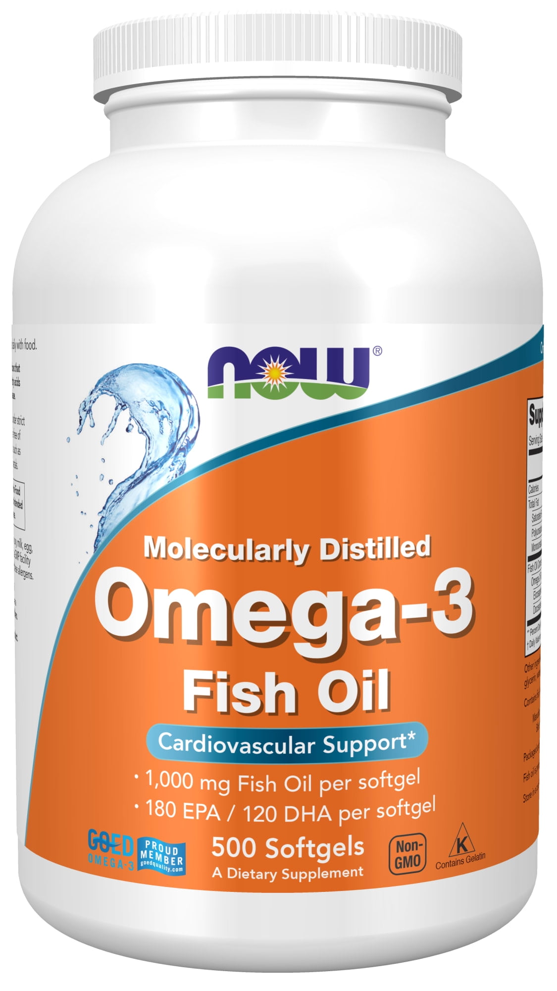 NOW Supplements, Omega-3 180 EPA / 120 DHA, Molecularly Distilled ...
