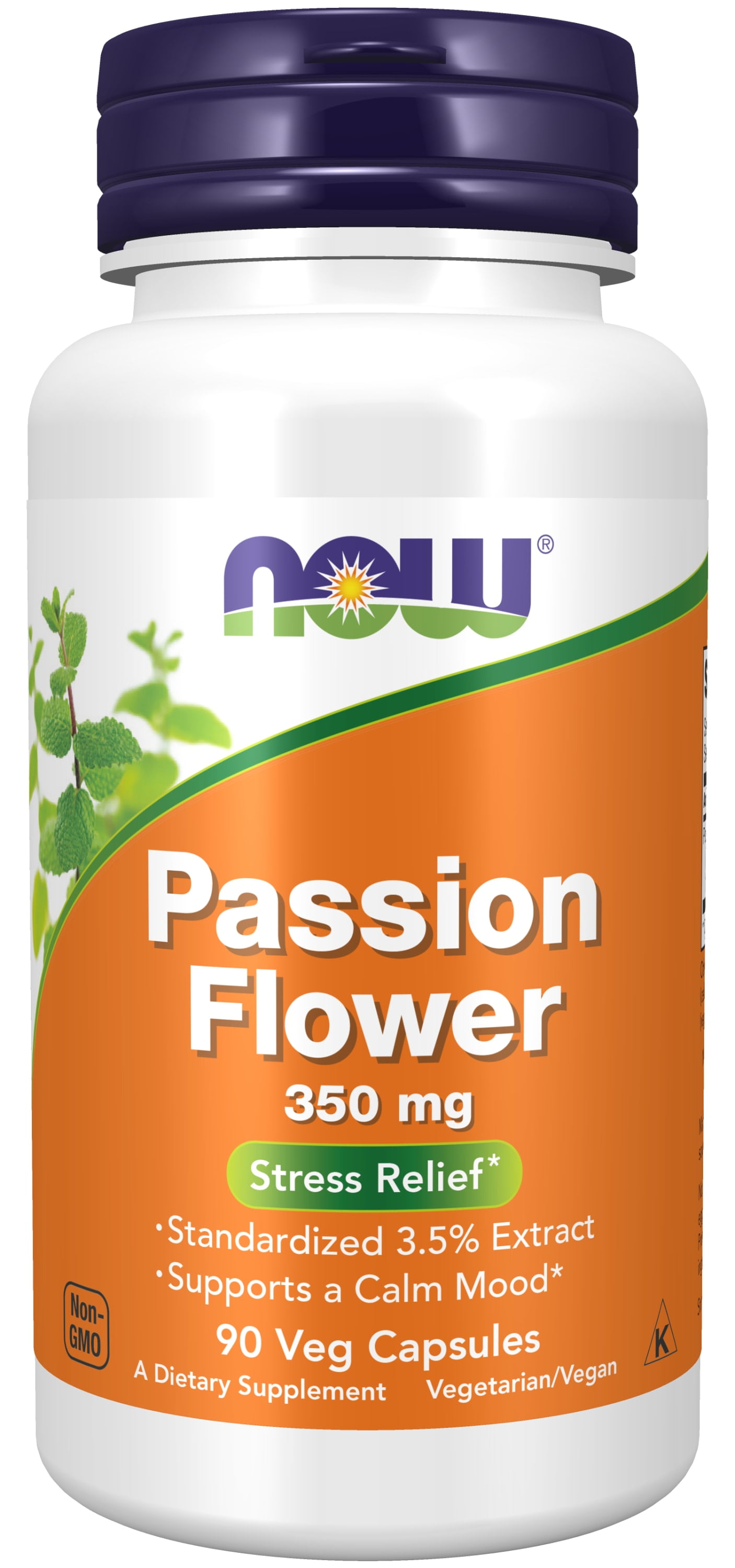 NOW Supplements, Passion Flower 350 mg for Natural Stress Relief, 90 ...