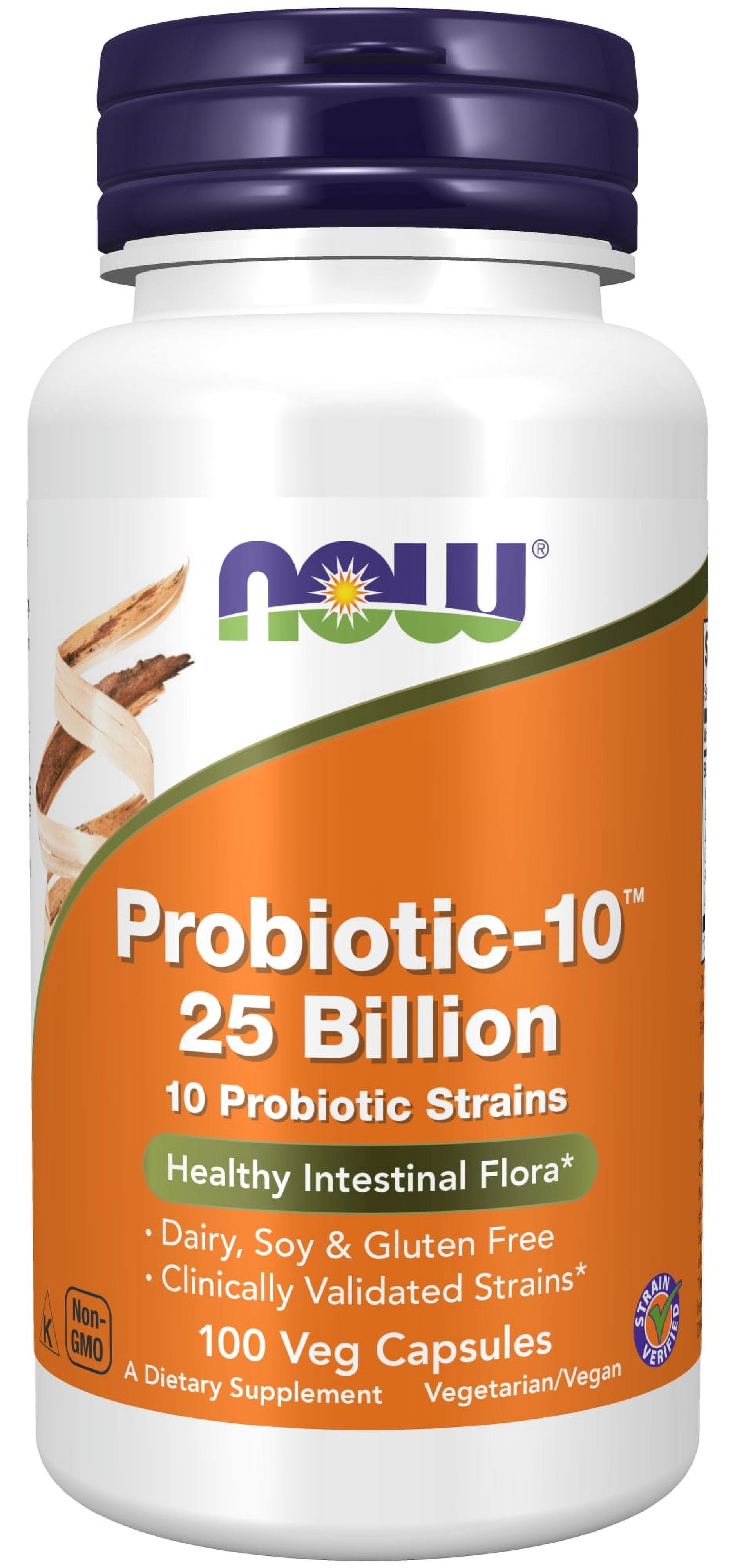 NOW Supplements, Probiotic-10™, 25 Billion, 10 Strains, Digestive ...