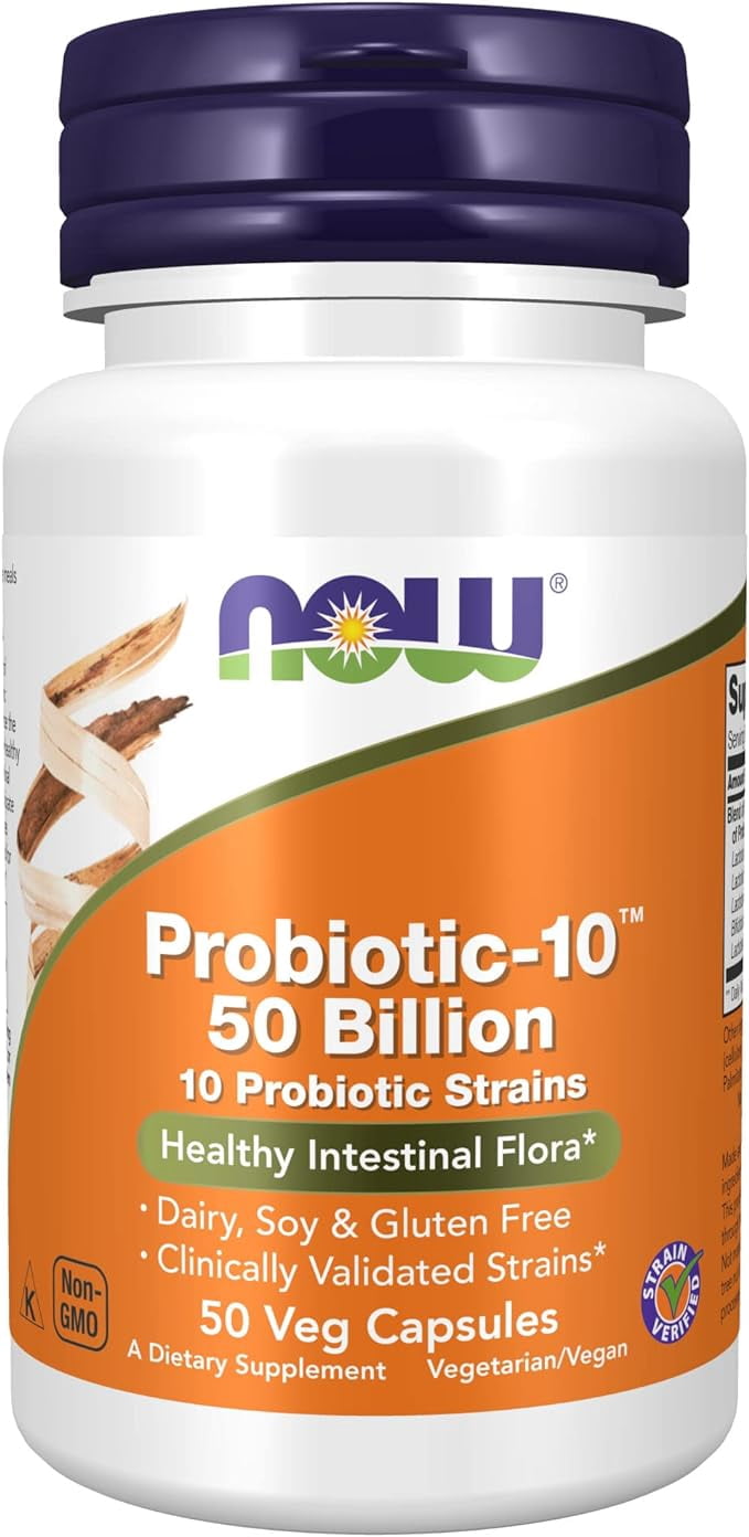 NOW Supplements, Probiotic-10™, 50 Billion, with 10 Probiotic Strains ...