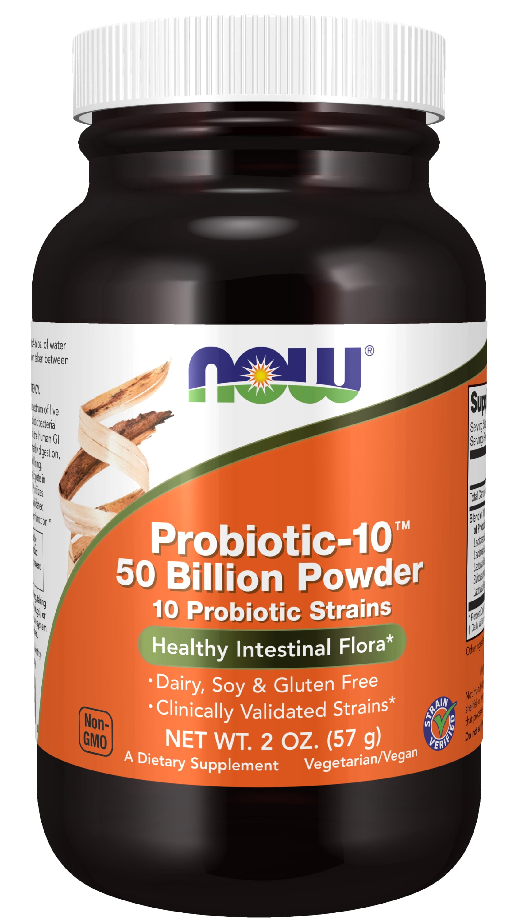 NOW Supplements, Probiotic-10™ Powder, 50 Billion, with 10 Probiotic ...
