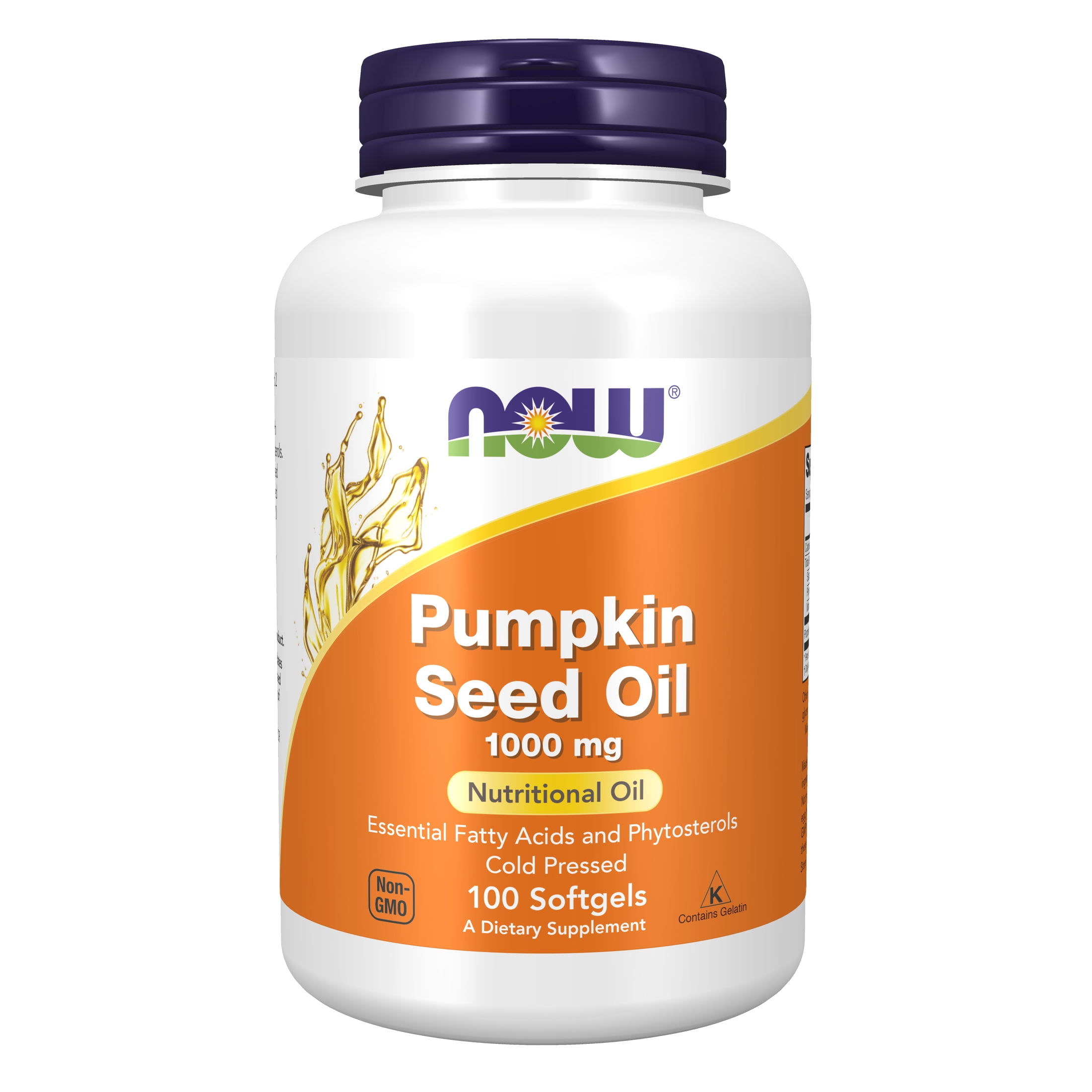 NOW Supplements, Cold Pressed Pumpkin Seed Oil 1000mg, Essential Fatty ...