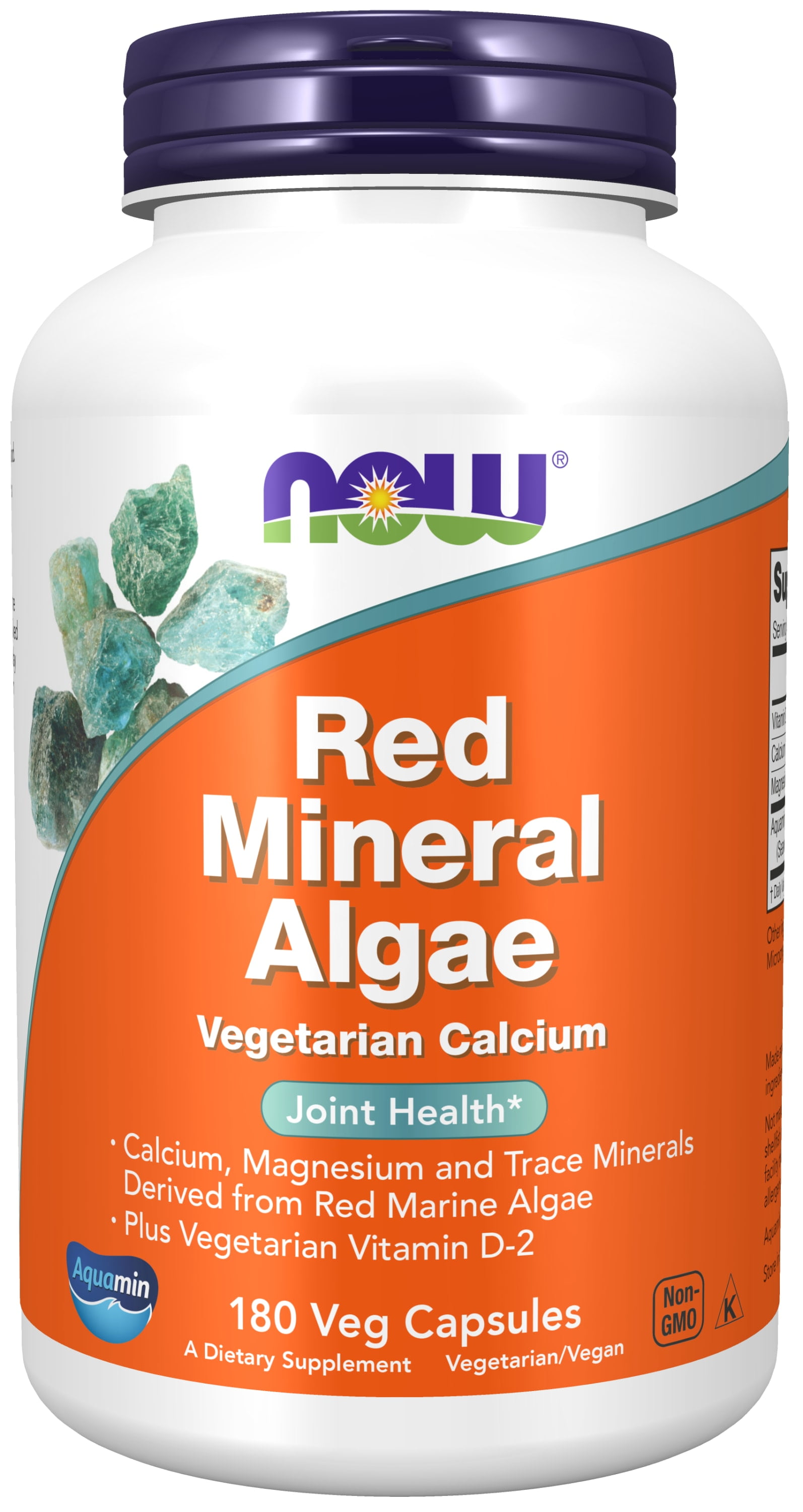 NOW Supplements, Red Mineral Algae Plus Vitamin D-2, Joint Health*, 180 ...
