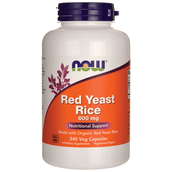 NOW Supplements, Red Yeast Rice 600 mg, Made with Organic Red Yeast ...