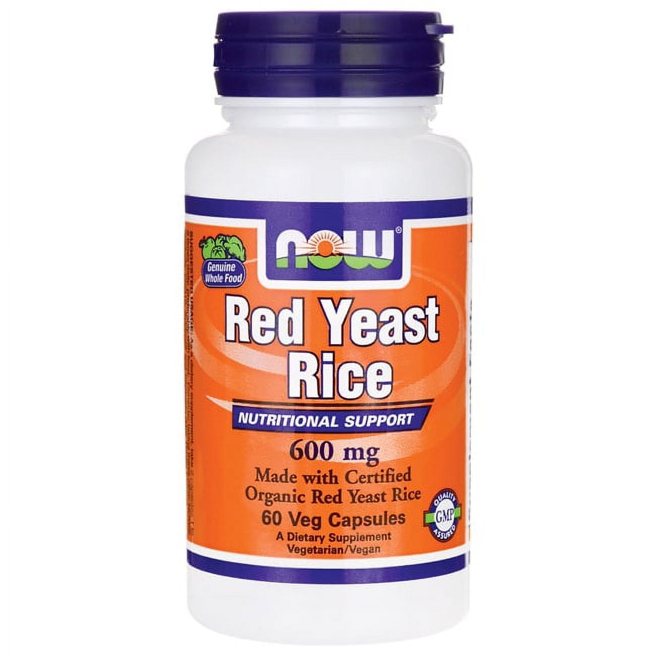 NOW Supplements, Red Yeast Rice 600 mg, Made with Organic Red Yeast ...