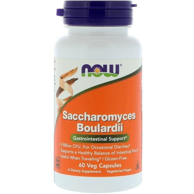 NOW Supplements, Saccharomyces Boulardii, 5 Billion CFU Probiotic, 60 ...
