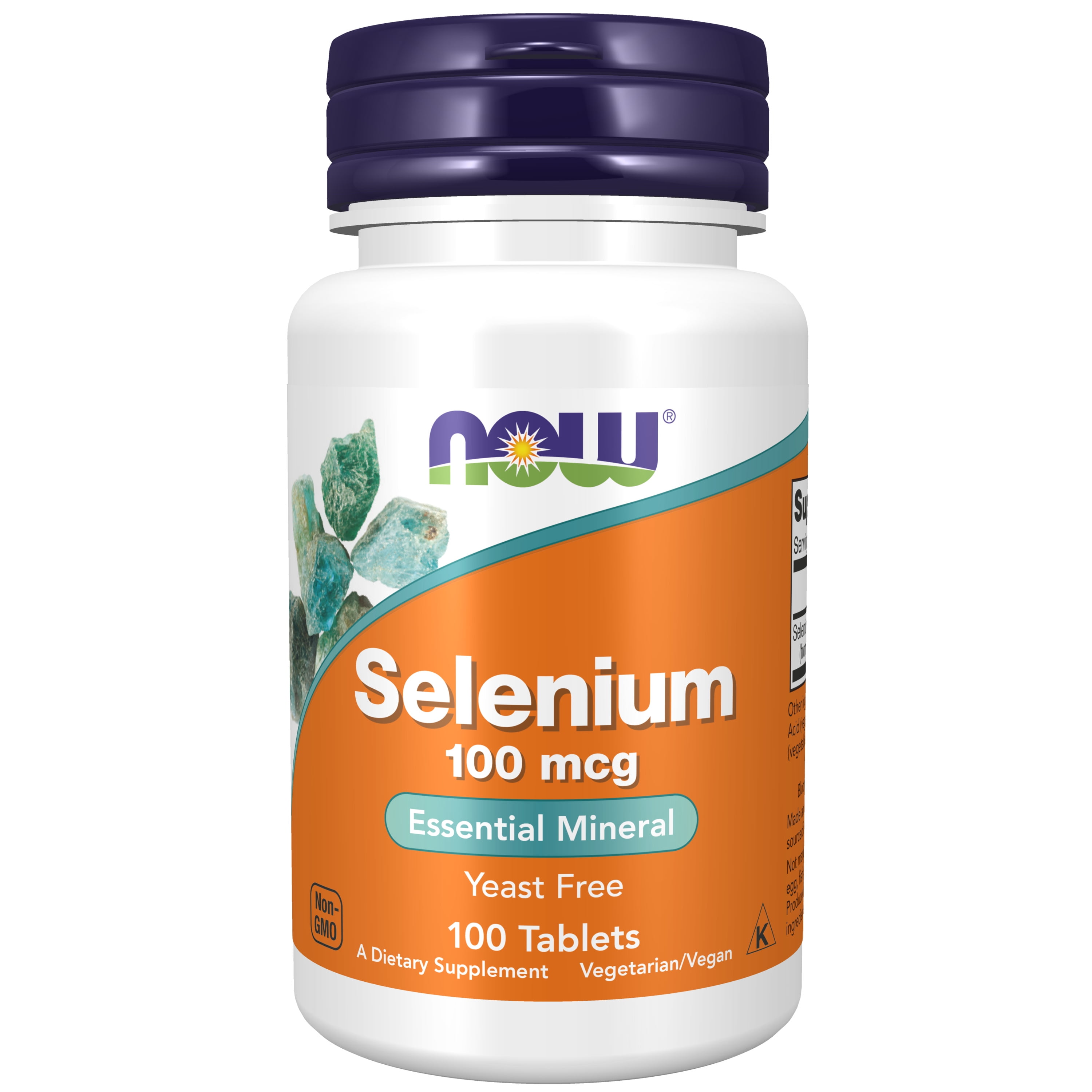 Now Foods Selenium 100mcg Supplements, 100 Vegetarian Tablets, Yeast ...
