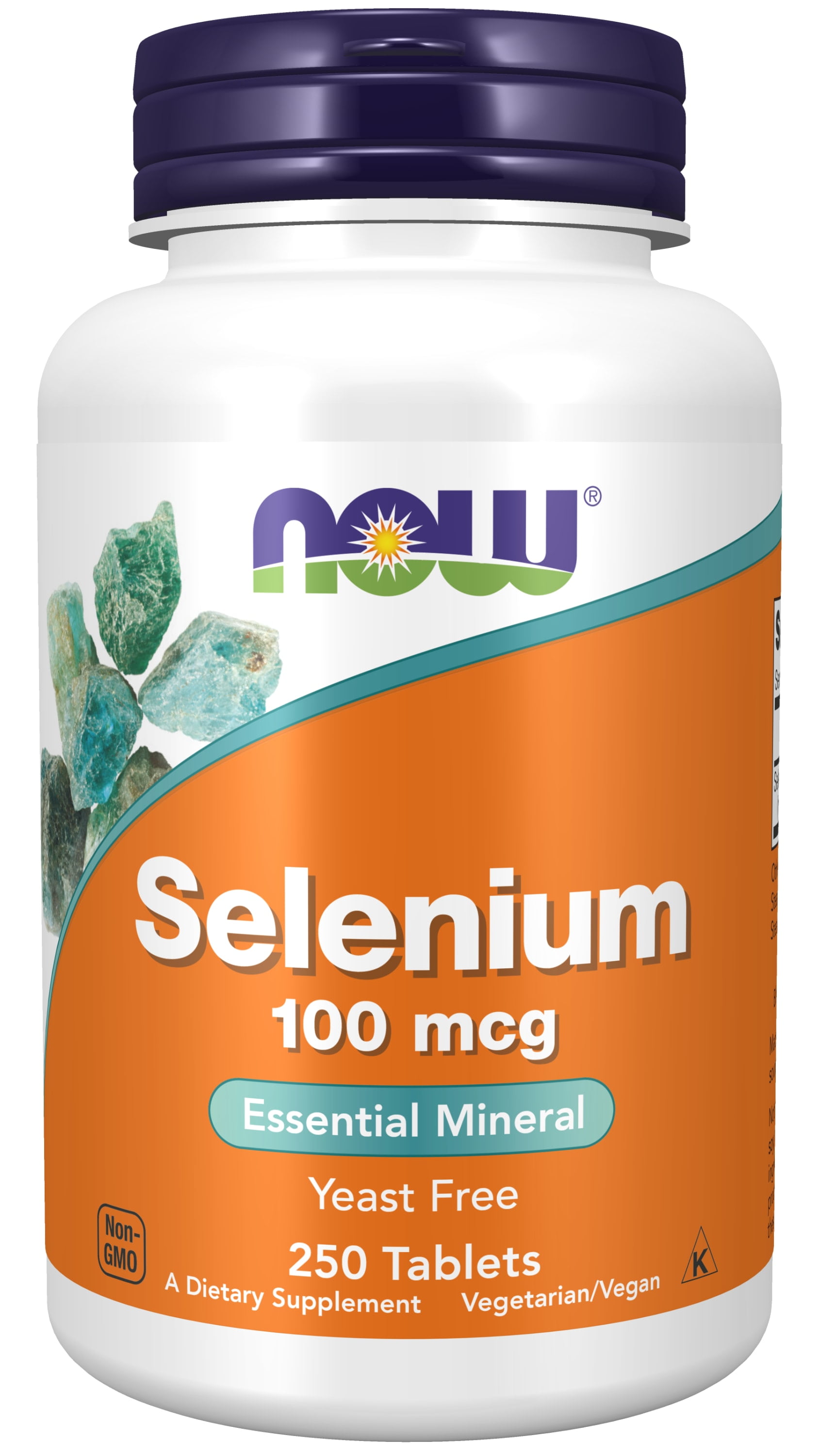 NOW Supplements, Pure Selenium 100 mcg Essential Mineral, Yeast-Free ...